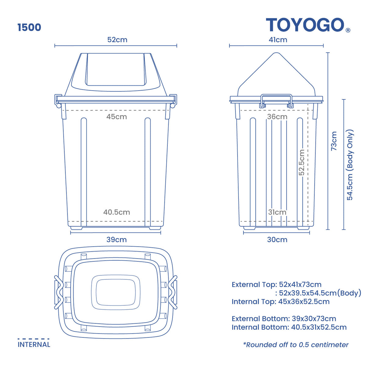 DUSTBIN 86L (1500) | TOYOGO Singapore – TOYOGO For Business