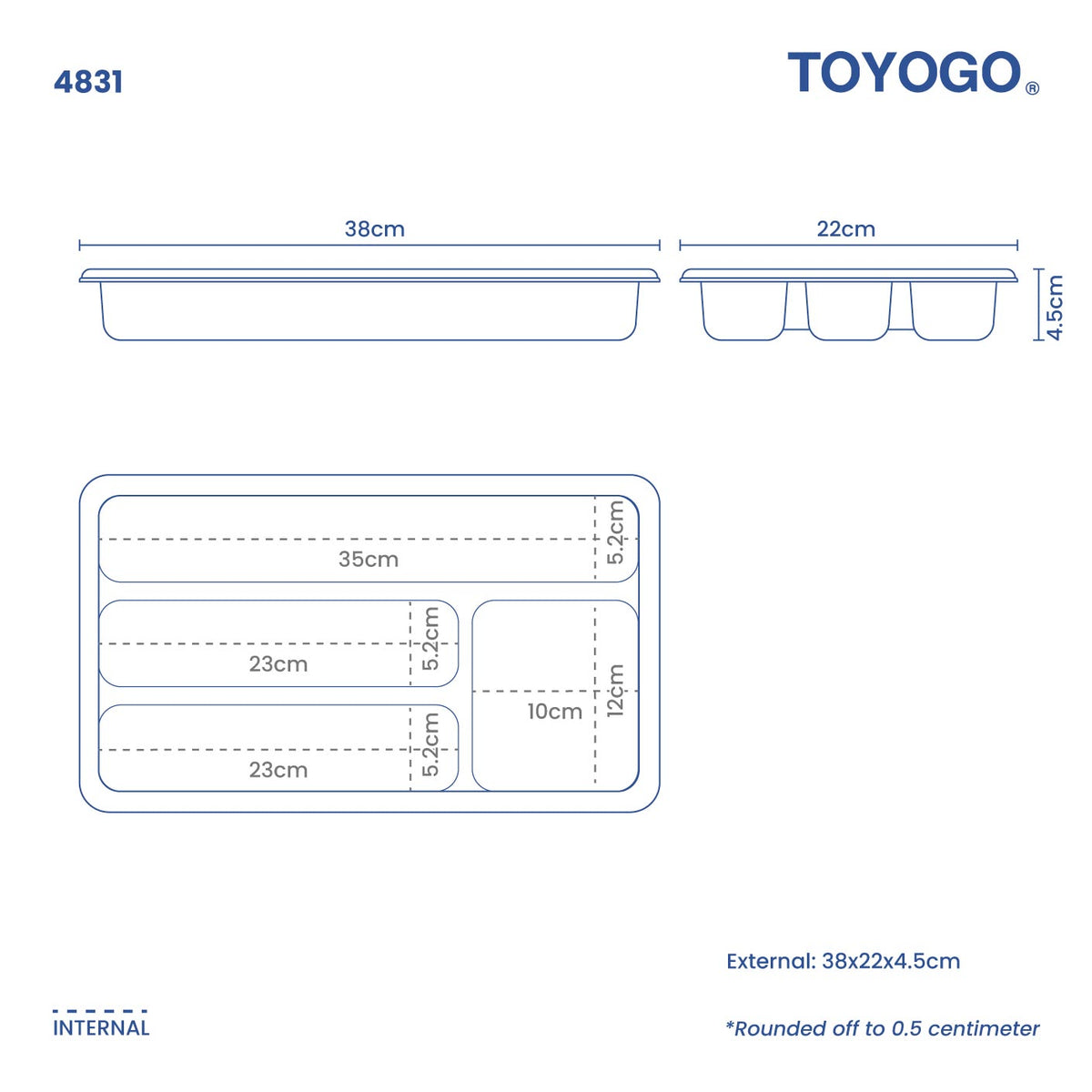 4 COMPARTMENT CUTLERY TRAY (4831) | TOYOGO Singapore – TOYOGO For Business