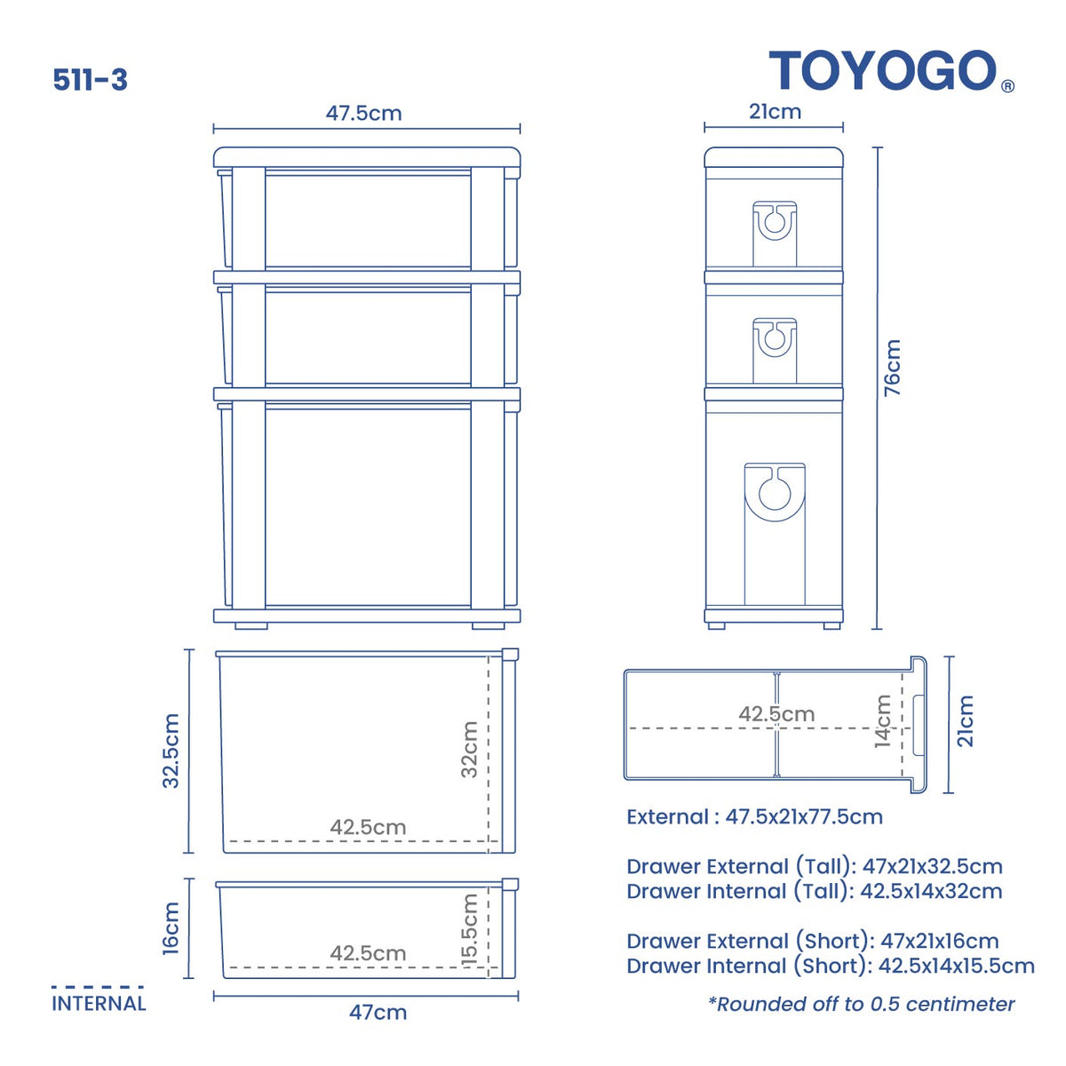 3 TIER KITCHEN DRAWER (511-3) | TOYOGO Singapore – TOYOGO For Business