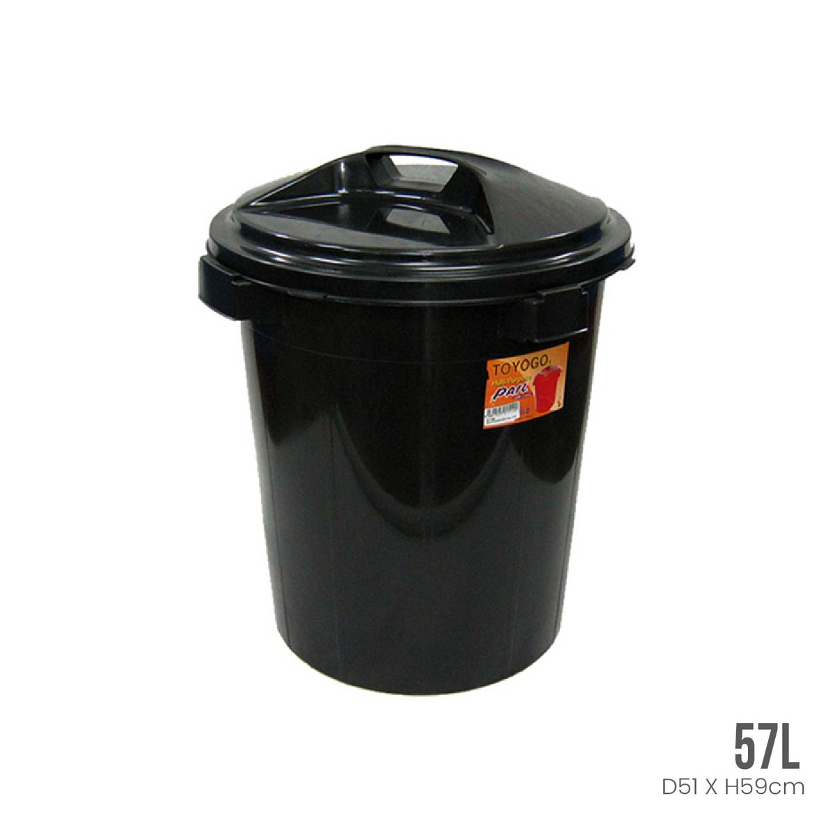 LUCKY PAIL W/LID 15 GAL (BLACK/GREEN) (512-B) | TOYOGO Singapore ...