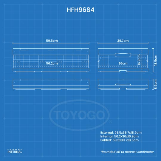 COLLAPSIBLE BOX L590XW395XH185MM (HFH9684) | TOYOGO Singapore – TOYOGO ...